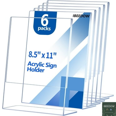 Fabulas Tabletop Acrylic Sign Holder 8.5 x 11, Clear Plastic Paper ...