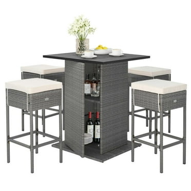 GoBar Portable Double Bar Table Set, Multi-Color LED Lights, Mobile ...