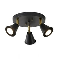 3-Light Industrial Directional Track Lighting, Adjustable Round Ceiling ...