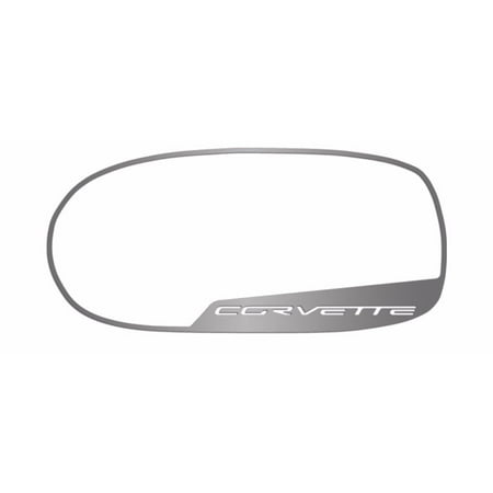 C6 Corvette Outside Side View Mirror Trim With Script Brushed Stainless ...
