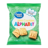 Great Value Mini Alphabet Cookies 1 oz 30 Snack Packs Educational ...