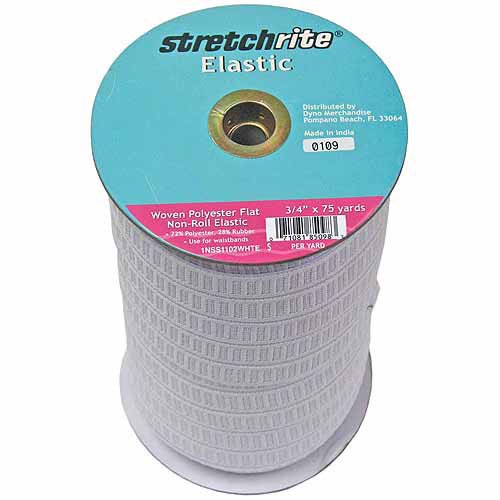 Stretchrite Non-Roll Woven Elastic, 3/4" x 75 yds - Walmart.com ...