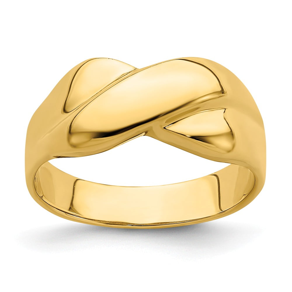 Solid 14k Yellow Gold X Dome Ring Band Size 7 - Walmart.com Solid 14k Yellow Gold X Dome Ring Band Size 7 - Walmart.com