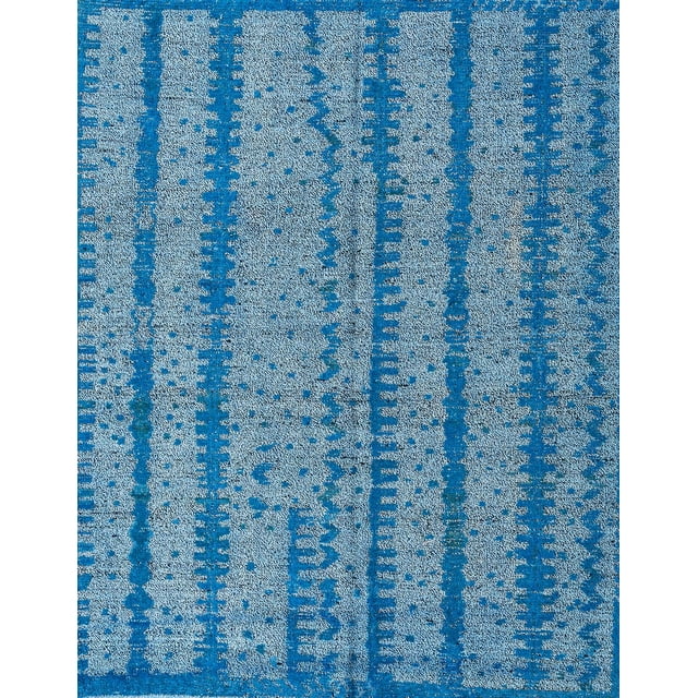 Ahgly Company Indoor Rectangle Abstract Blue Eyes Blue Oriental Area ...