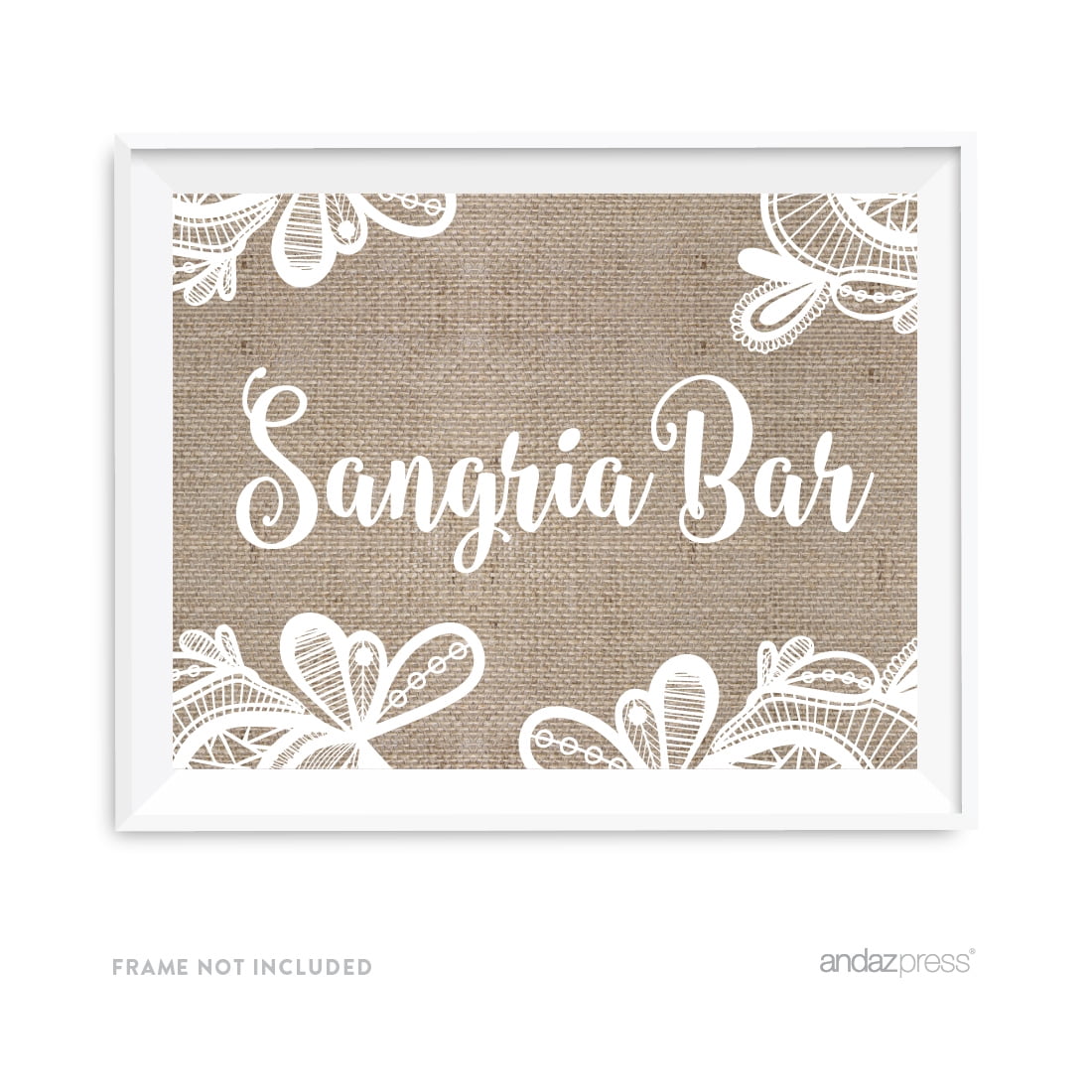 Sangria Bar Burlap Lace Wedding Party Signs - Walmart.com