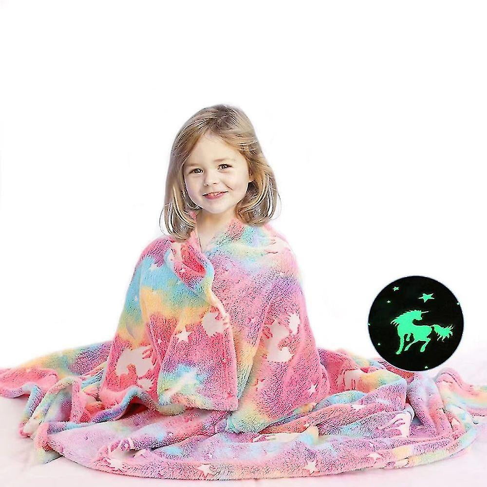 Click here for Shsling Unicorn Blanket  50X60 Luminous Rainbow Pi... prices