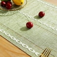 Green Table Runners Boho Rustic Tassels Farmhouse Braided Striped ...