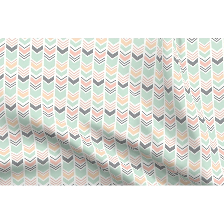 Mint And Peach Chevron Wallpaper