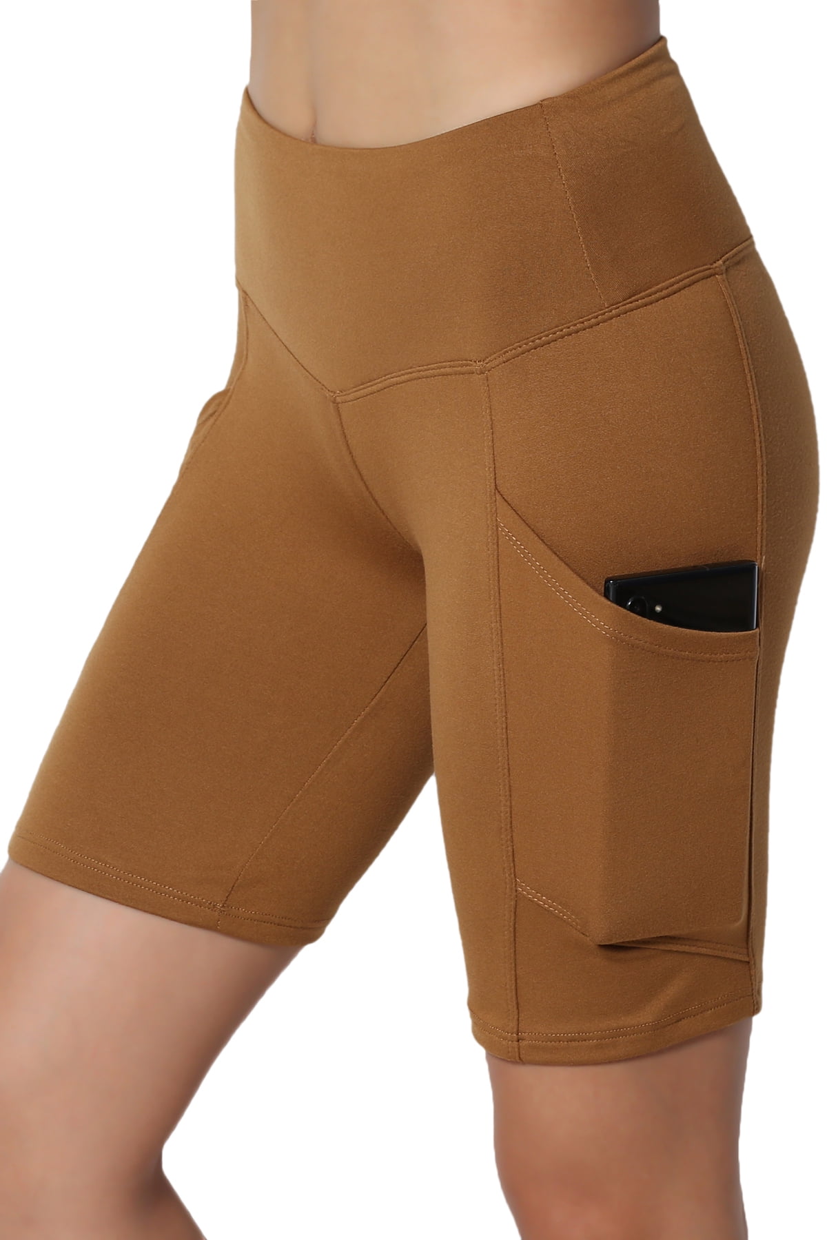 TheMogan Women's Brushed Microfiber Tummy Control Pocket Biker Short ...