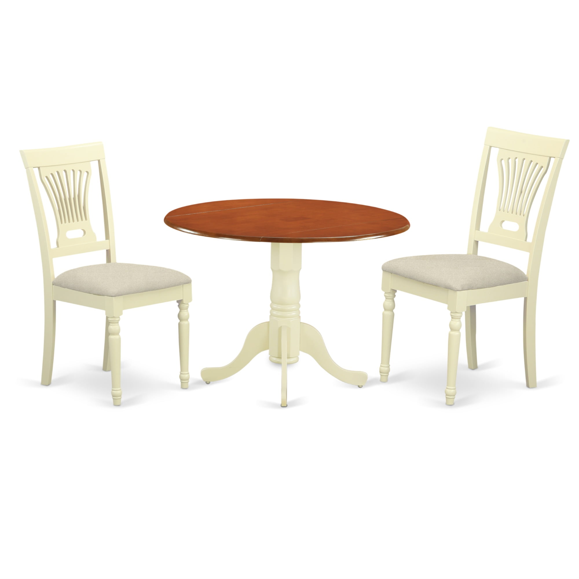 DLPL3-BMK-C 3 PC Kitchen Table set-Dining Table and 2 Wooden Kitchen ...