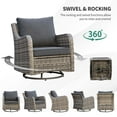 MEISSALIVVE 6 Piece Outdoor Wicker Patio Furniture Set with Swivel ...