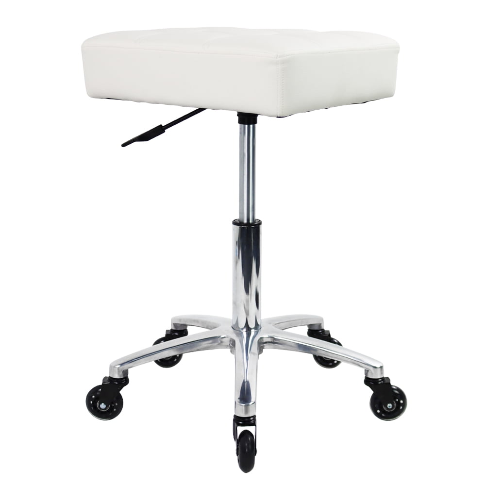 WKWKER Heavy Duty Rolling Stool with Wheels Hydraulic Swivel Adjustable ...