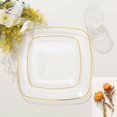 Efavormart 10 Pack | 10" Clear With Gold Rim Square Plastic Dinner ...