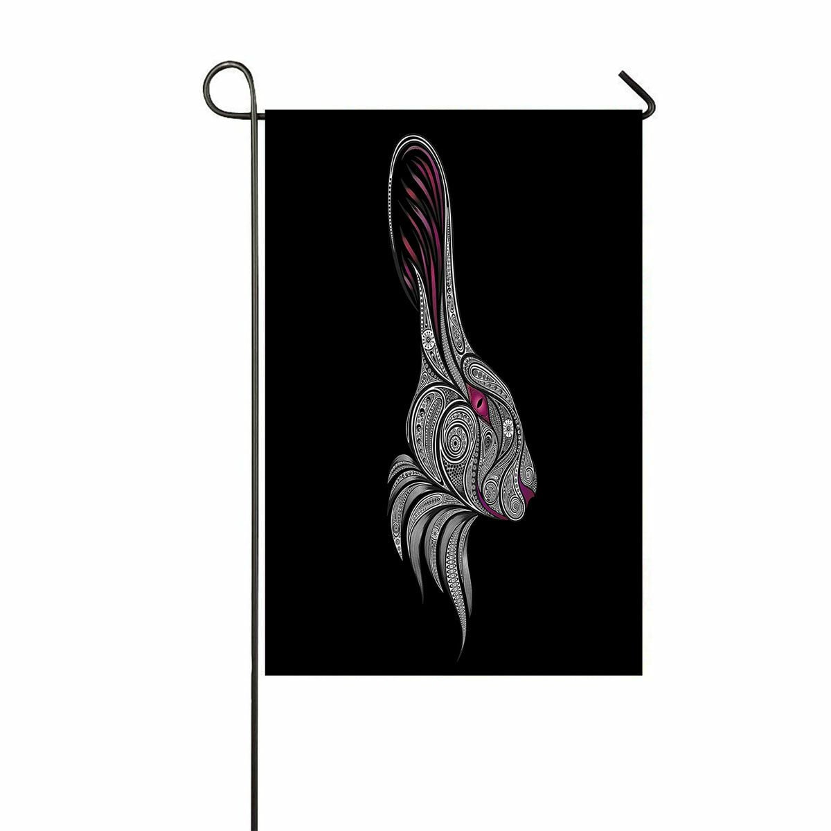 ABPHQTO White Rabbit Home Outdoor Garden Flag House Banner Size 12x18 ...