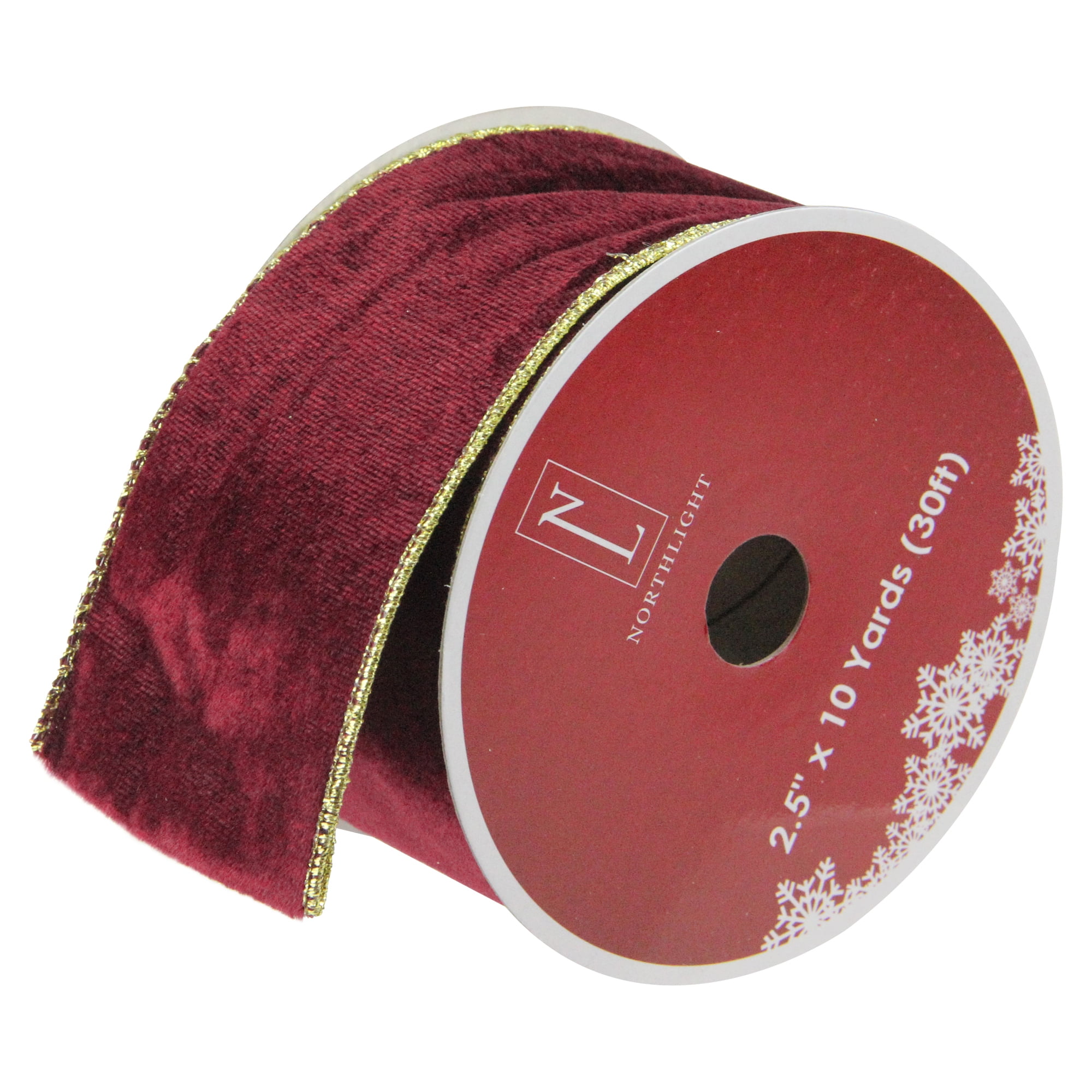 Dark Red Wired Christmas Craft Ribbon 2.5" x 10 Yards | Walmart Canada