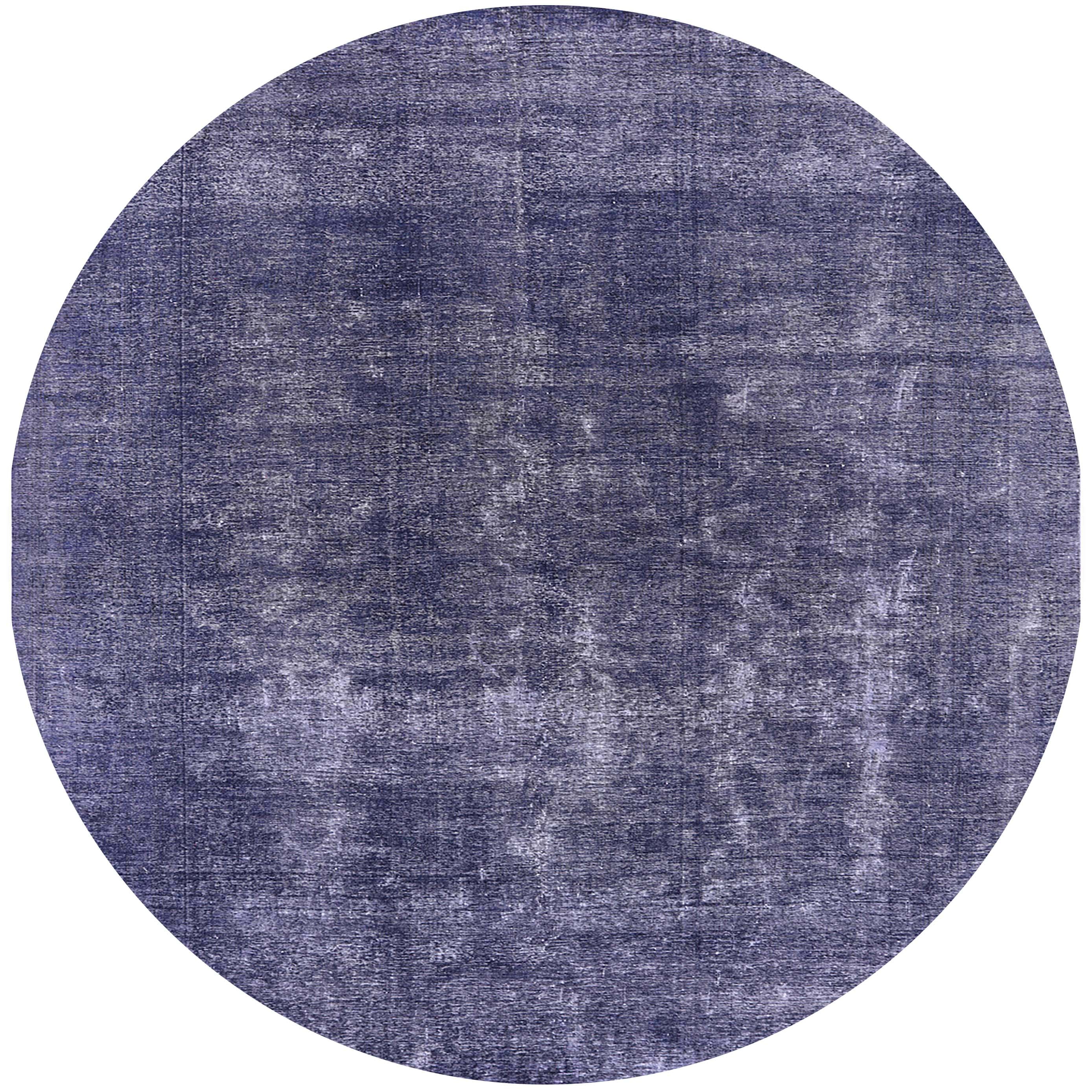 Ahgly Company Indoor Round Mid-Century Modern Dark Slate Blue Purple ...