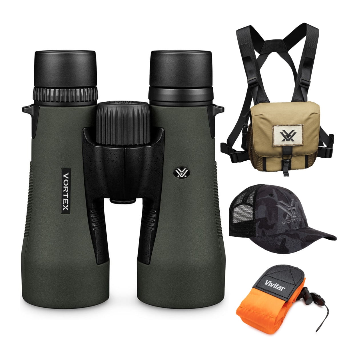 Vortex Diamondback Roof Prism Binoculars w/ GlassPak Harness Case, Cap ...