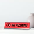No Pushing Man, Red Silver Frame, Desk Sign (2x8") - Walmart.com