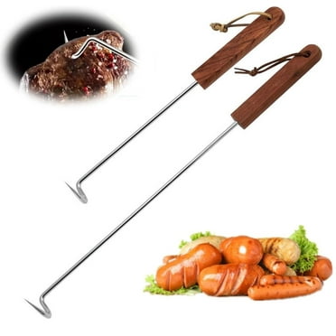 2Pcs Barbecue Turner Hook,Meat Turner Hook,Sturdy Food Flipper with ...