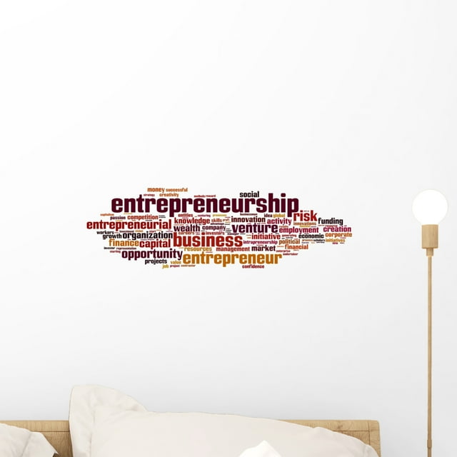 Entrepreneurship Word Cloud Concept Wall Mural by Wallmonkeys Peel and ...