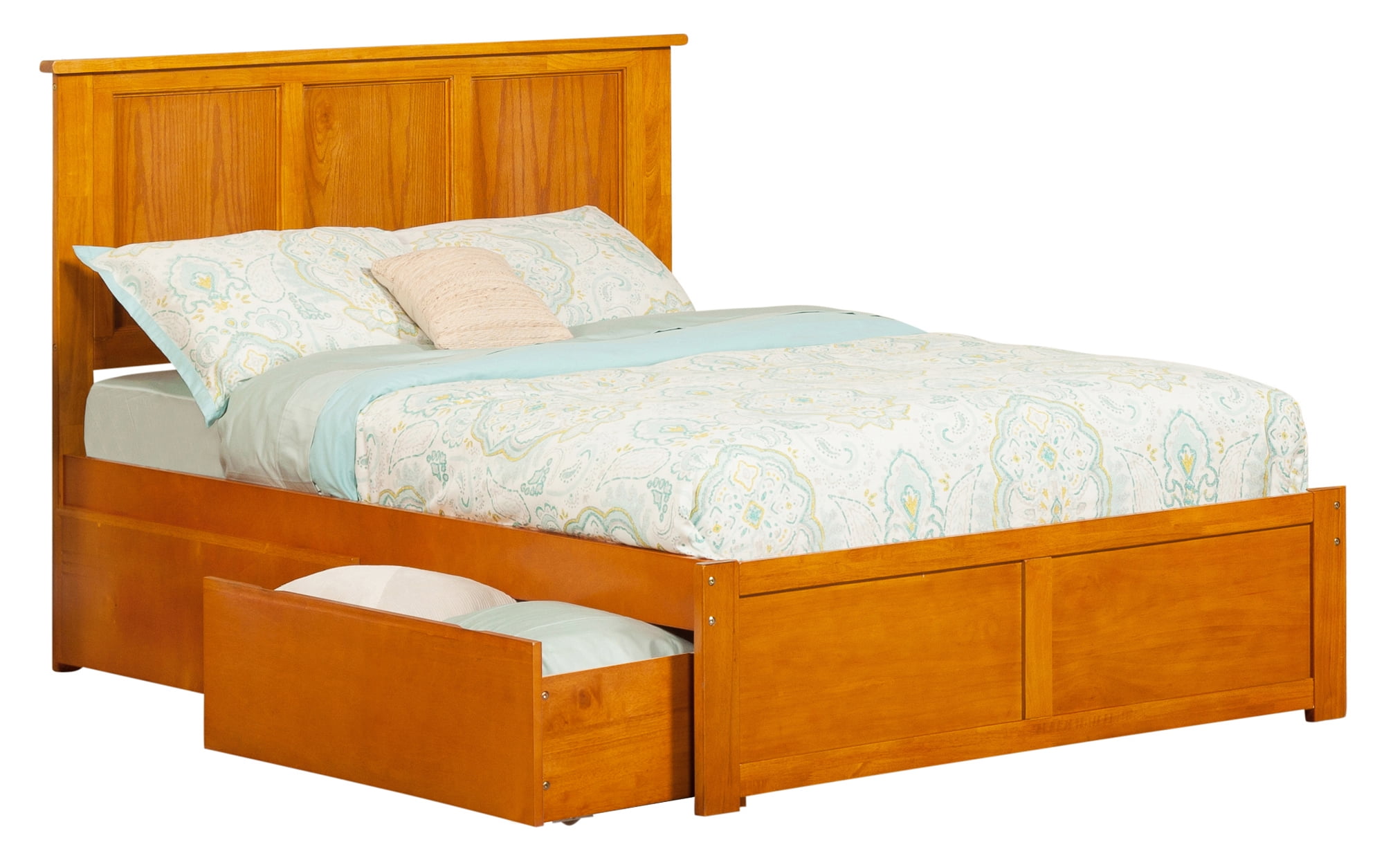 Madison Platform Bed with Flat Panel Foot Board and 2 Urban Bed Drawers ...