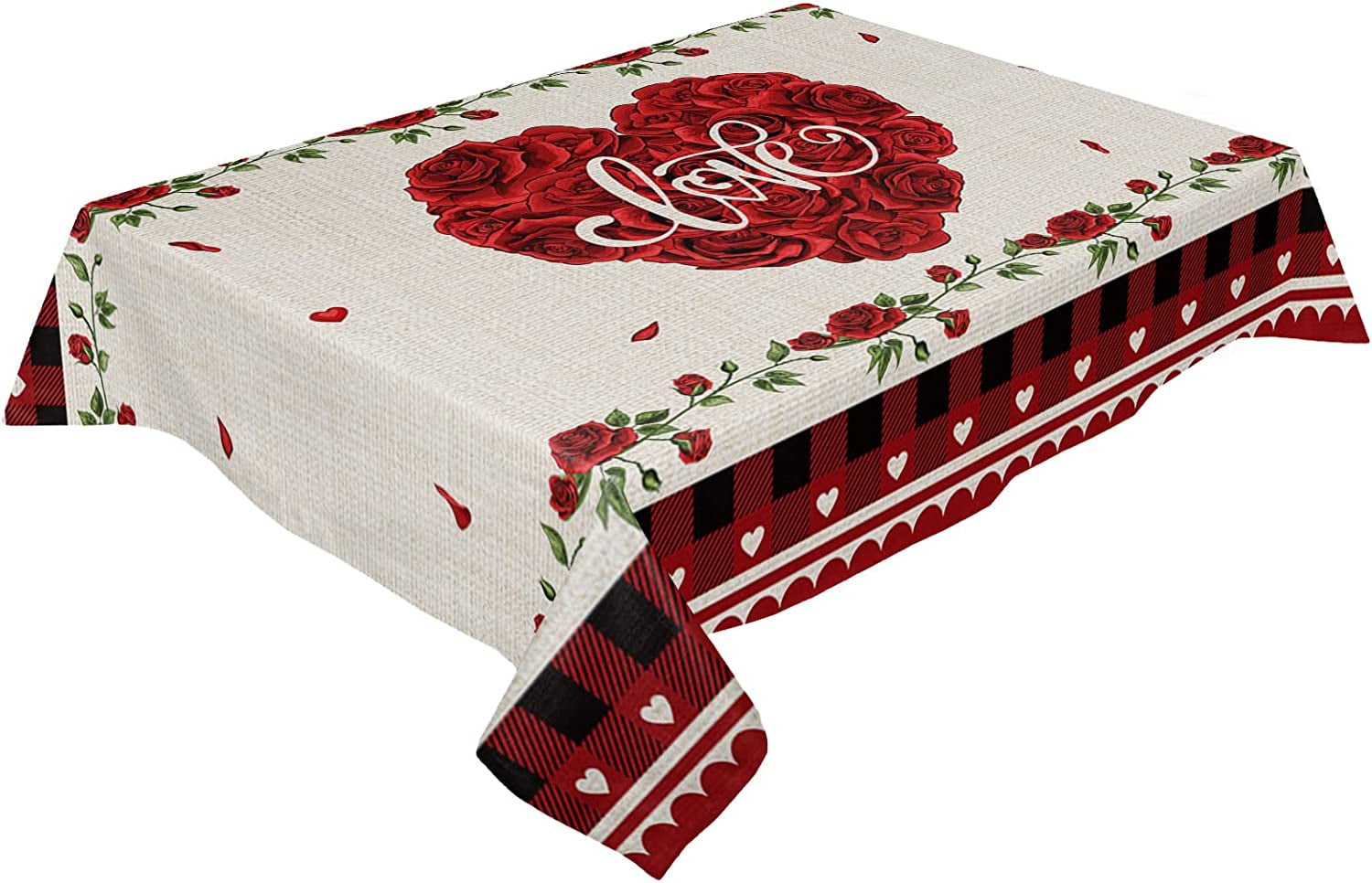 Rectangle/Oval Table Cloth 60x102in for Dining Table Red Black Plaid ...