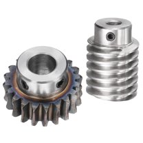 #45 Steel Worm Gear Set 20T 1.5 Module 20:1 Reduction Rate, Right ...
