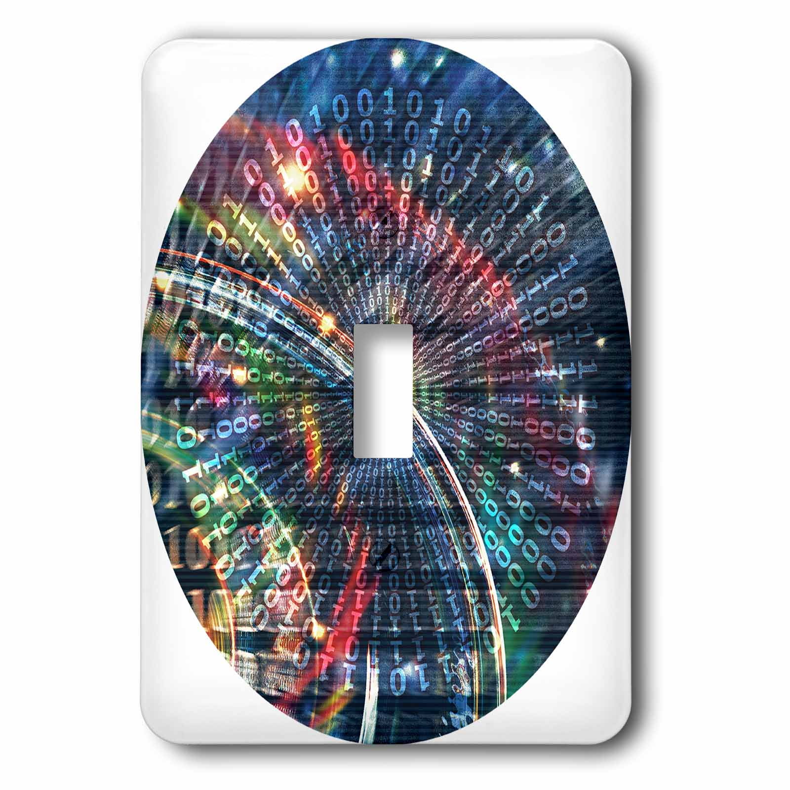 3dRose Cyberspace 0101010 – blue binary code - Single Toggle Switch ...