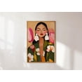Affixzi Floral Woman Portrait Print, Modern Abstract Female Fashion Art ...
