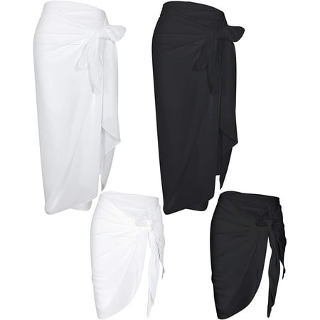 4 Pieces Women Beach Wraps Sheer Bikini Wraps Sarong Swimsuit Cover Ups ...