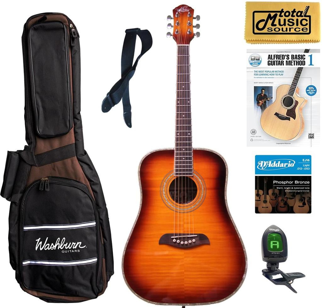 Oscar Schmidt OG1FYS 3/4 Size Dreadnought Acoustic Guitar Complete ...