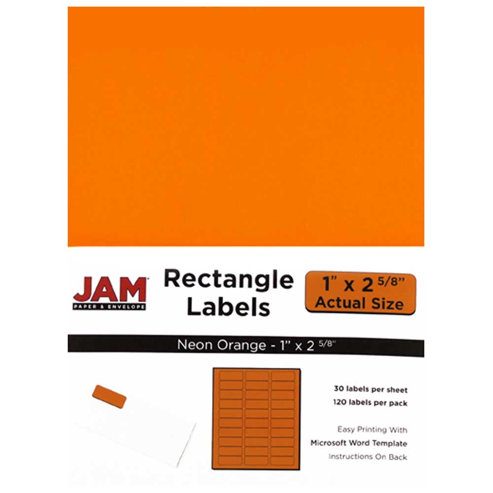 JAM Paper® Mailing Address Labels - Small - 1 x 2 5/8 - Neon ...