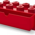 LEGO Desk Drawer 8 Knobs Stackable Storage Box | Red - Walmart.com