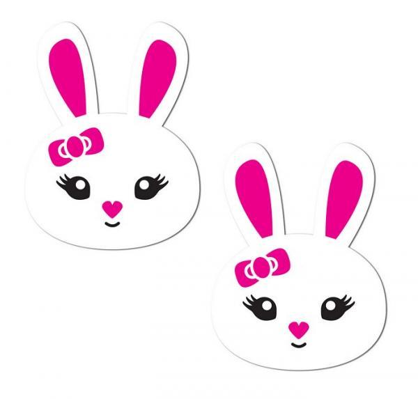 Pastease - Nipple Pasties - Cute White Bunny Pink Heart Nose Ears ...