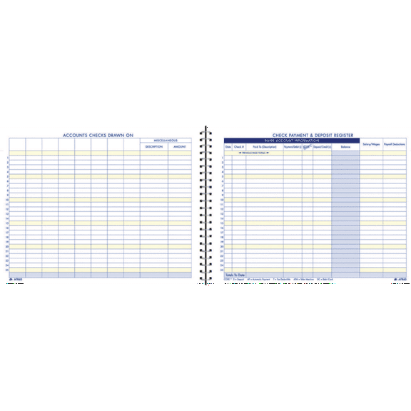 26 Pack Checkbook Register, Check Registers for Personal Checkbook, 6 ...