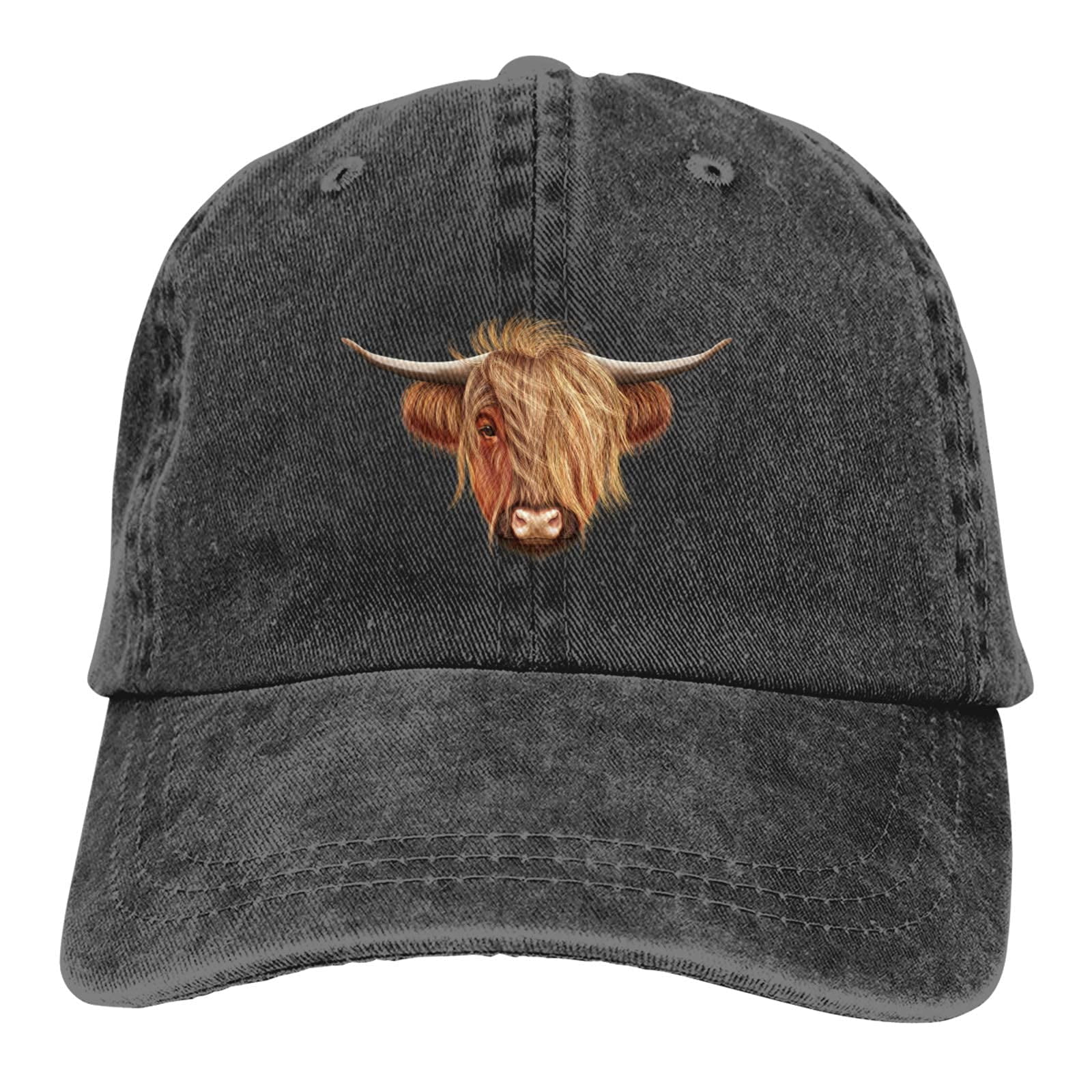 Scottish Hairy Highland Cow Hats for Men Women Vintage Baseball Cap ...