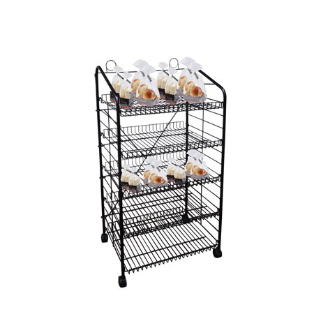 FixtureDisplays® 26.1" X 16.5" X 58" Bakery Display Rack w/Wheels, 5 ...