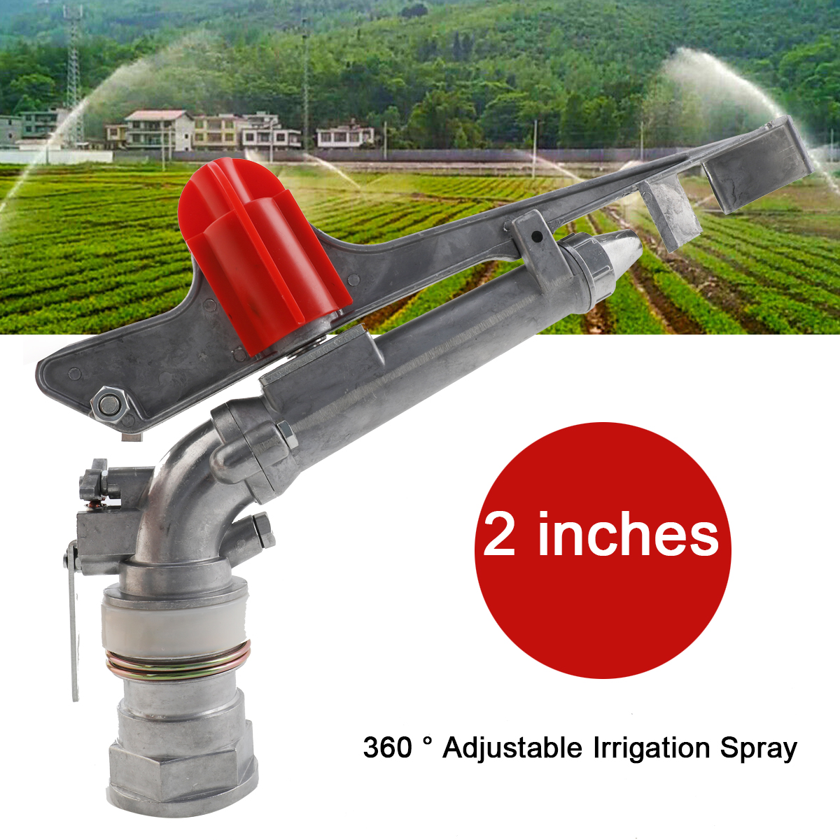 ECUTEE 2-inch Adjustable Irrigation Spray Gun 360° Rotating Irrigation ...