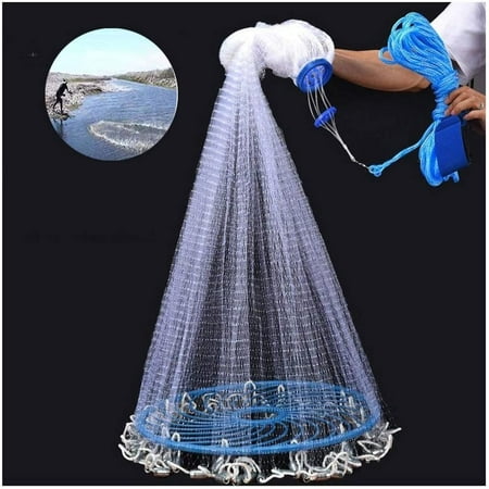 Fishing Cast Net,American Hand Throw Fish Nets Casting Sinker Net Bait ...