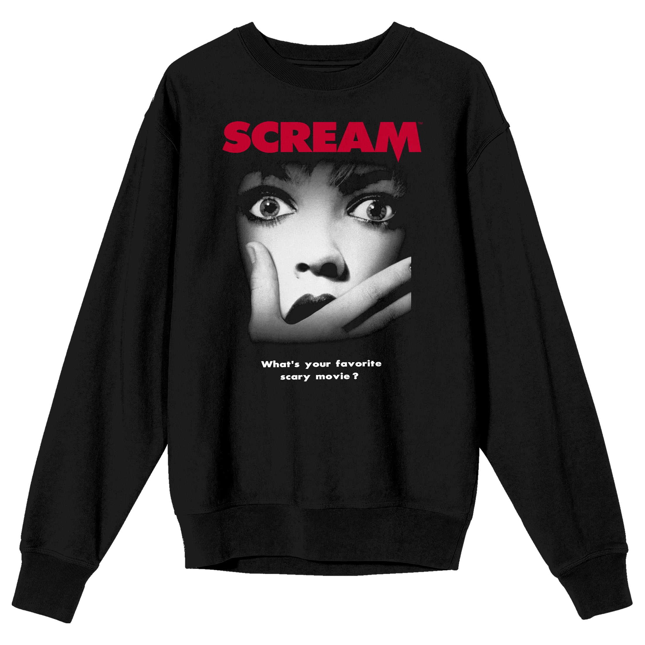 Scream 1-3 Movie Poster Crew Neck Long Sleeve Black Adult Sweatshirt ...