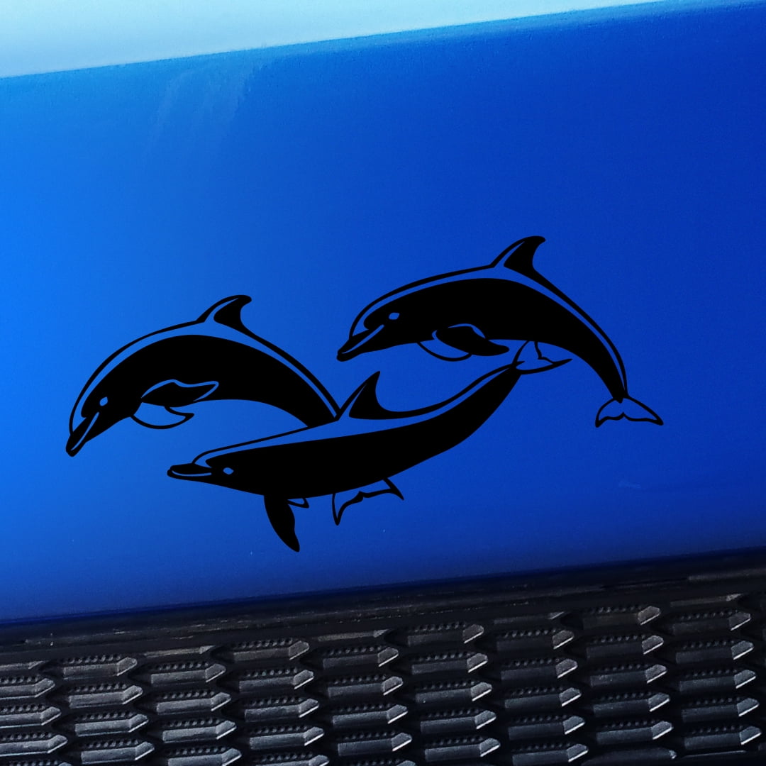 Dolphins - Vinyl Car Decal - Choose Color - [BLACK] - Walmart.com