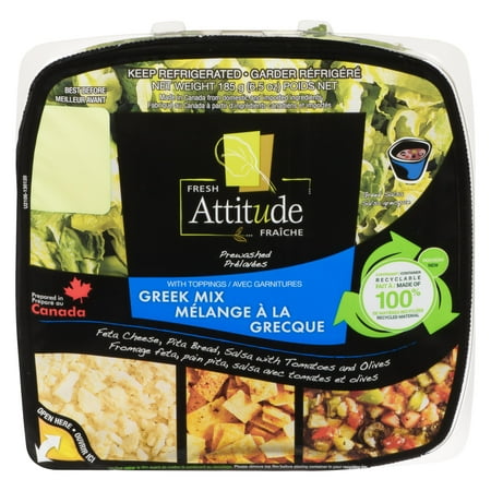 Fresh Attitude Salad Kit Greek Mix with Toppings, 185 g (6.5 oz ...