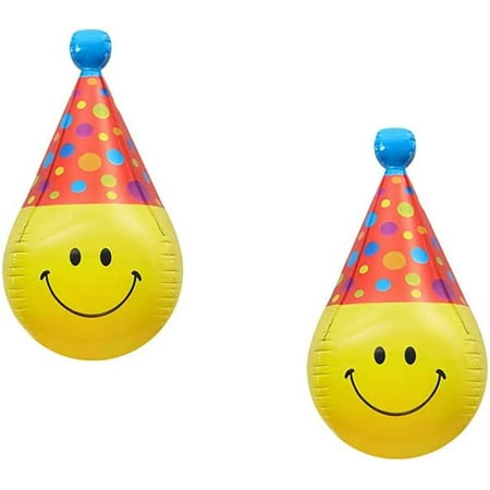 Heytea 4D Smiley Face Foil Mylar Balloons Smiley Hat Birthday Party ...