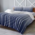 4 Piece Duvet Cover Set Cal king, Dark Blue Gradient Soft Breathable ...