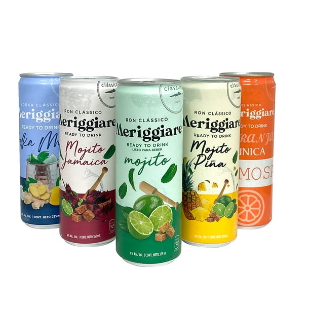 Five Pack Meriggiare Ready to Drink Mix 355 ml Meriggiare Mojito | Walmart en línea