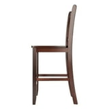 Winsome Wood Victor 2-Pc V-back Counter Stool Set, Walnut Finish ...