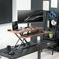VIVO Adjustable 42" Standing Desk Monitor Riser, Dark Walnut Top, Black ...