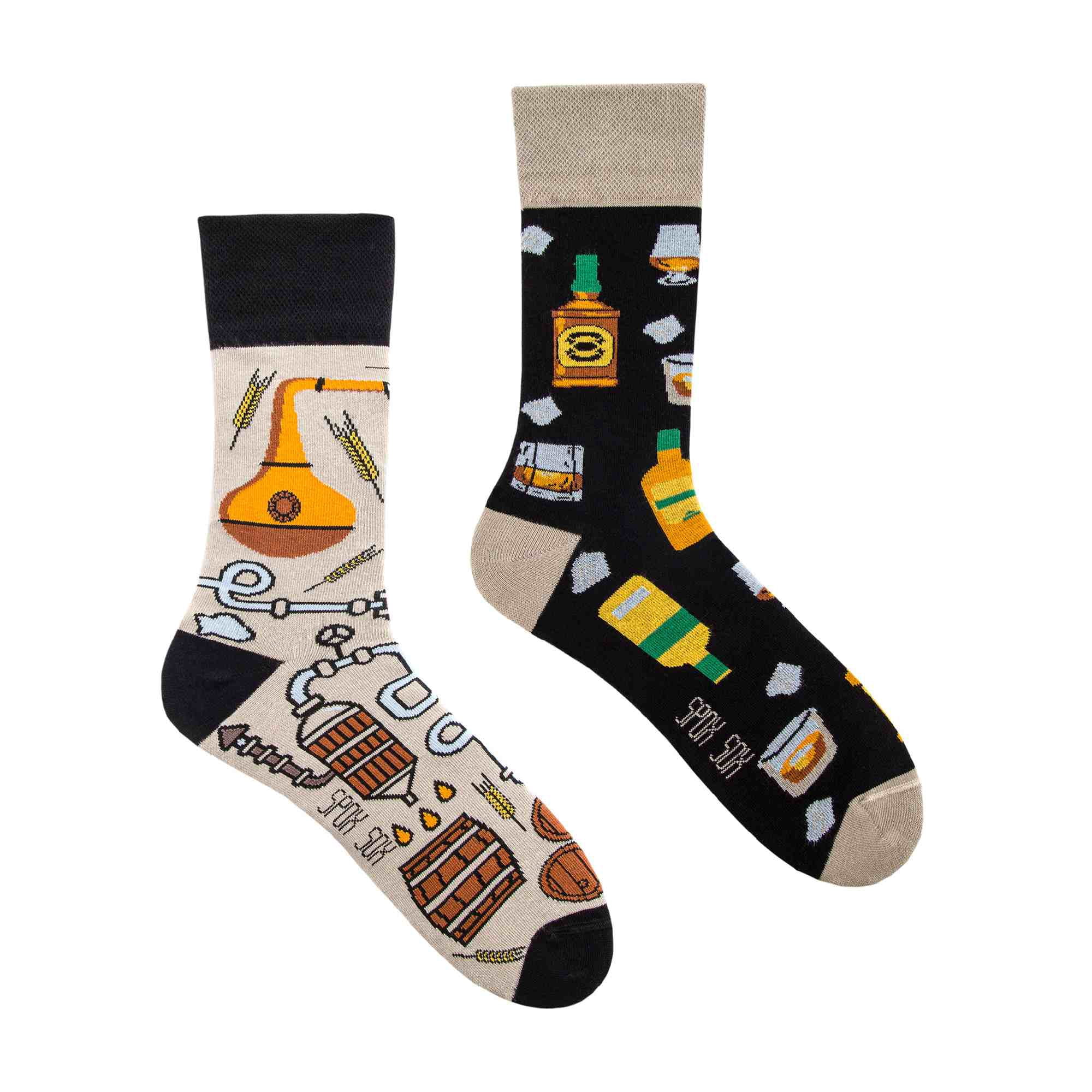SPOX SOX - Mens & Ladies Mismatched Novelty Odd Socks - Whisky ...