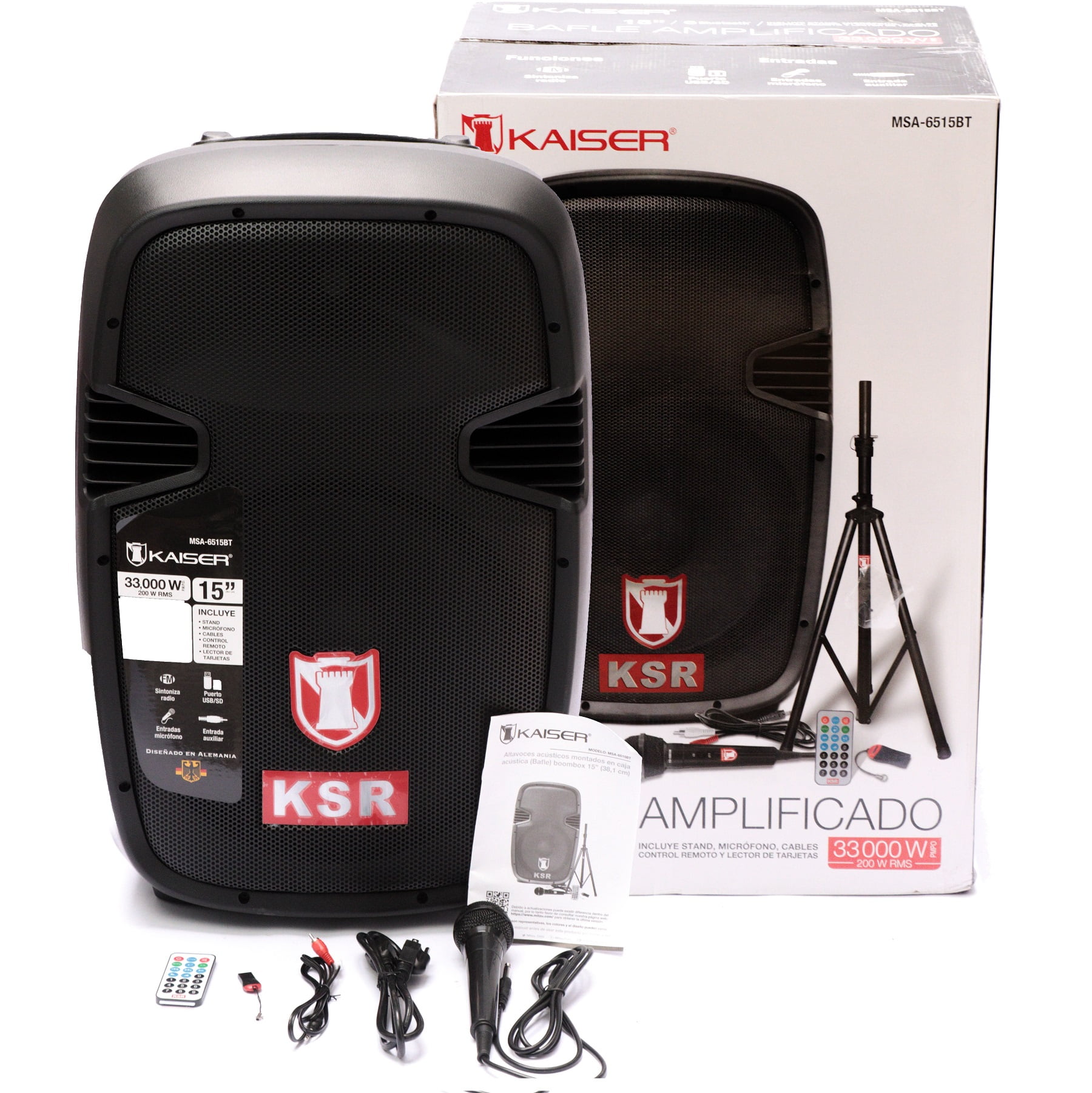 Bafle Profesional 15 pulgadas Kaiser Msa-6515bt Con Tripie Kaiser MSA-6515BT | Bodega Aurrera en ...