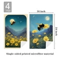 A bee flying over a field of yellow flowersdish towel4 Pack 16"x24 ...